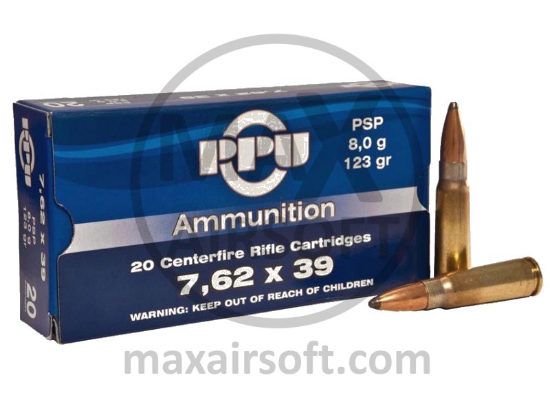 PPU 7.62x39 PSP 20pcs Ammo - Ammo - MaxAirsoft